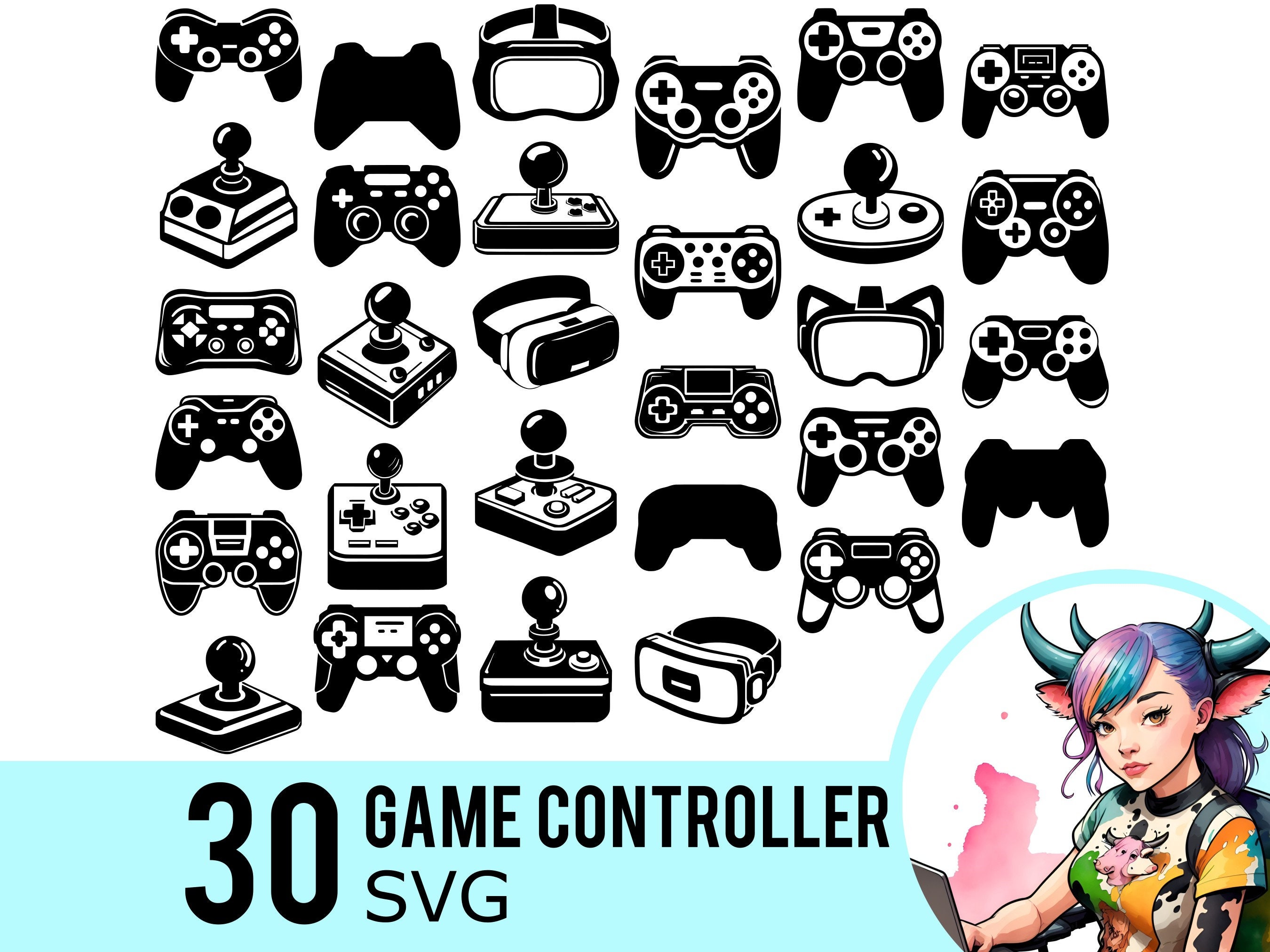 Game Controller SVG Clipart Gaming Controllers Gamer Gamer - Etsy UK