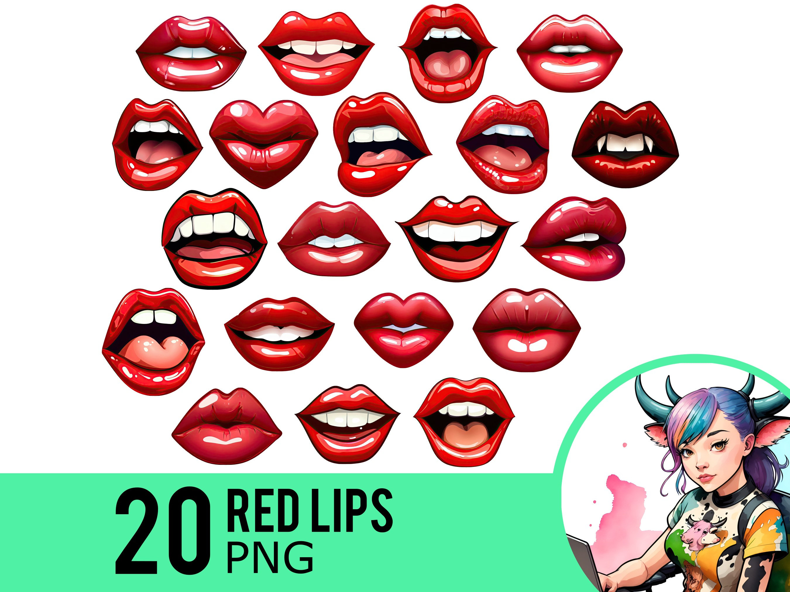 Lips Red Clipart Border