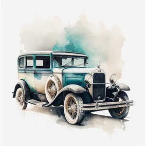 Classic Car Watercolor PNG Clipart, Vintage Car Portrait PNG ...