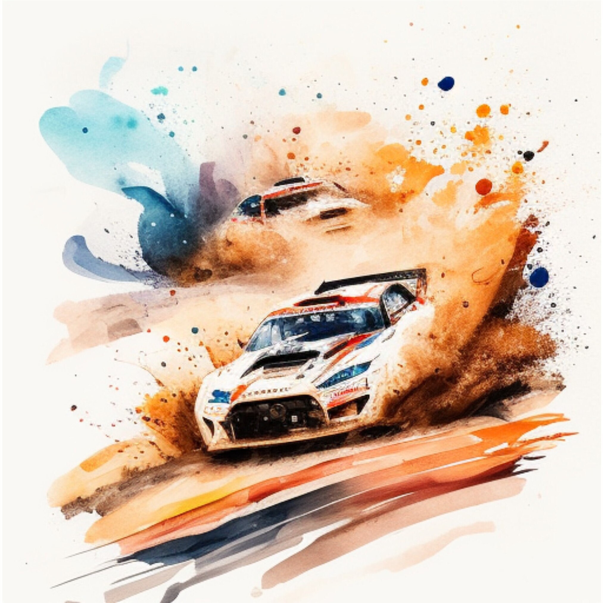 Rally Racing Watercolor PNG Clipart Motorsport Car Portrait - Etsy ...