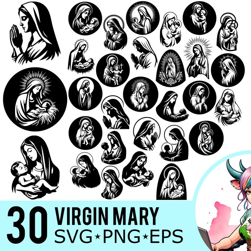 Virgin Mary Svg - Etsy