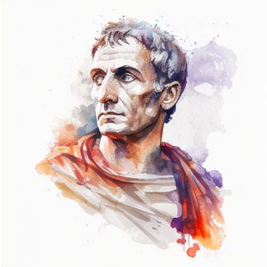 Caesar Watercolor PNG Clipart, Roman Julius Caesar Portrait Watercolour ...