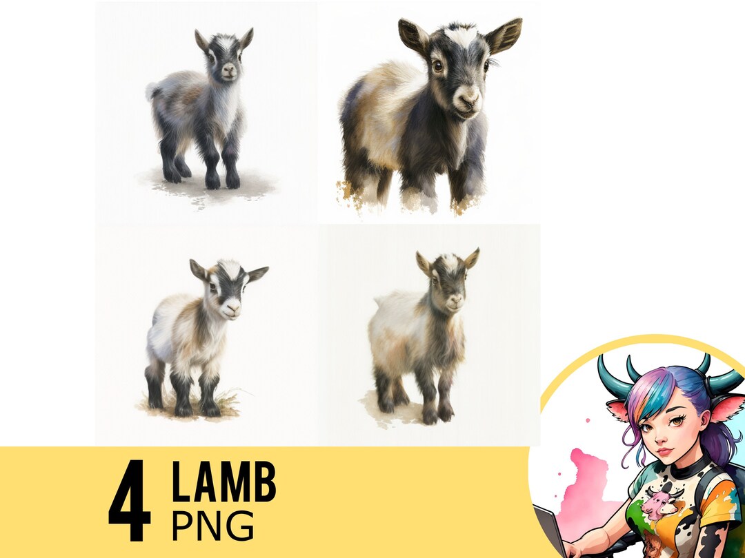 Lamb Watercolor PNG Clipart, Baby Sheep Portrait PNG Watercolour ...