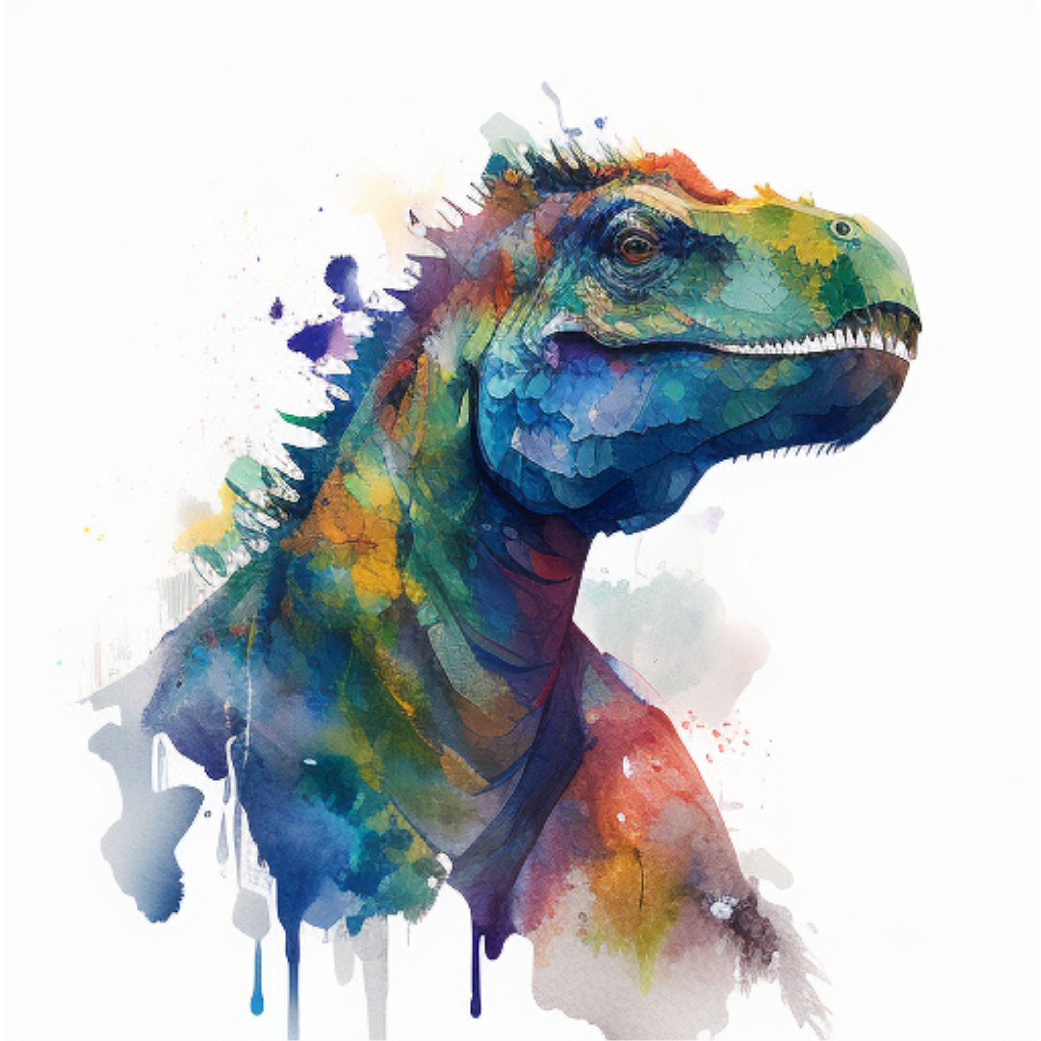 Dinosaur Watercolor PNG Clipart Tyrannosaurus Portrait PNG - Etsy
