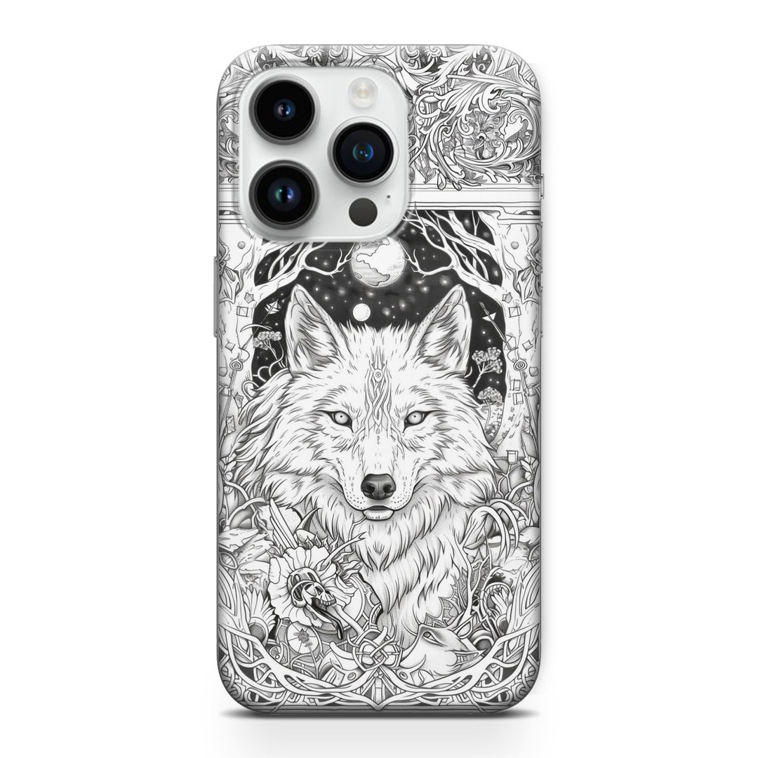 Wolf Phone Case Drawing Wolf, Deer Phone Cover Fit for iPhone 16, 15 14 ...