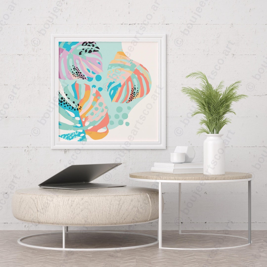 Printable Tropical Boho Artwork, Tropical Printable, Colourful Tropical ...