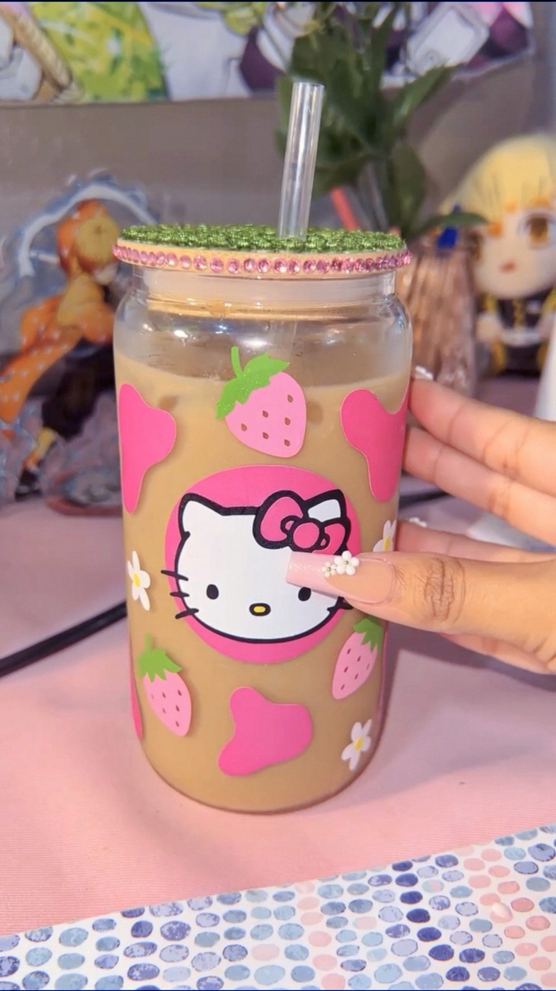 Hello Kitty Iced Coffee Glass Cup - Etsy