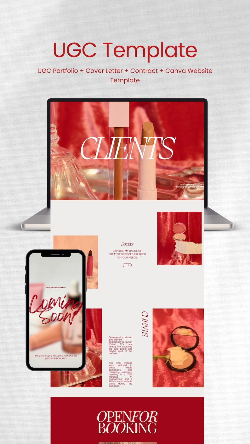 UGC Content Creator Bundle: Portfolio, Cover Letter, Contract, Website ...
