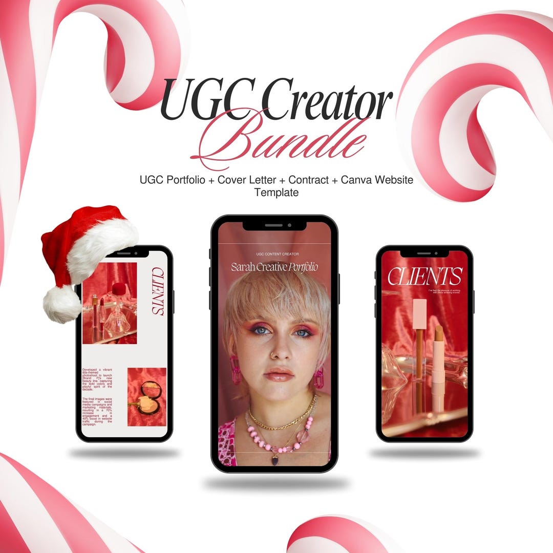 The All-in-one Sarah UGC Content Creator Bundle: Your Creative Toolkit UGC Portfolio Cover ...