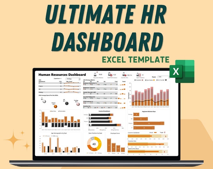 Ultimate HR Dashboard Template Excel Templates Full HR Employee Data ...