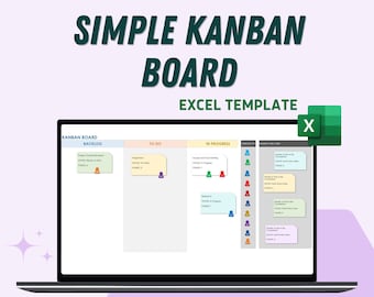 Kanban Board Excel Template Task Tracker Project Management Gantt Chart ...
