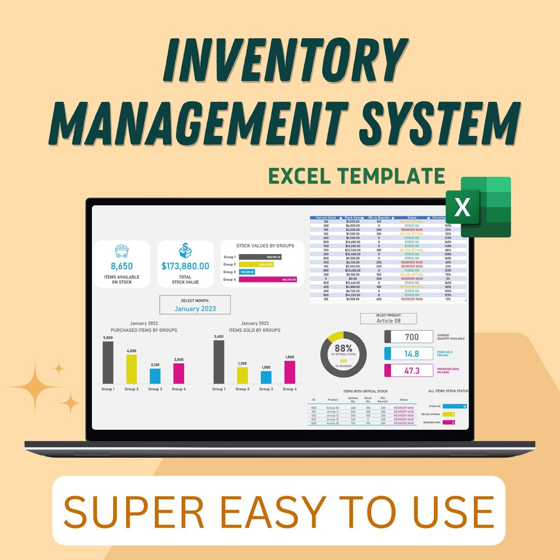 Inventory Management System Template | Excel Templates | Inventory Flow ...