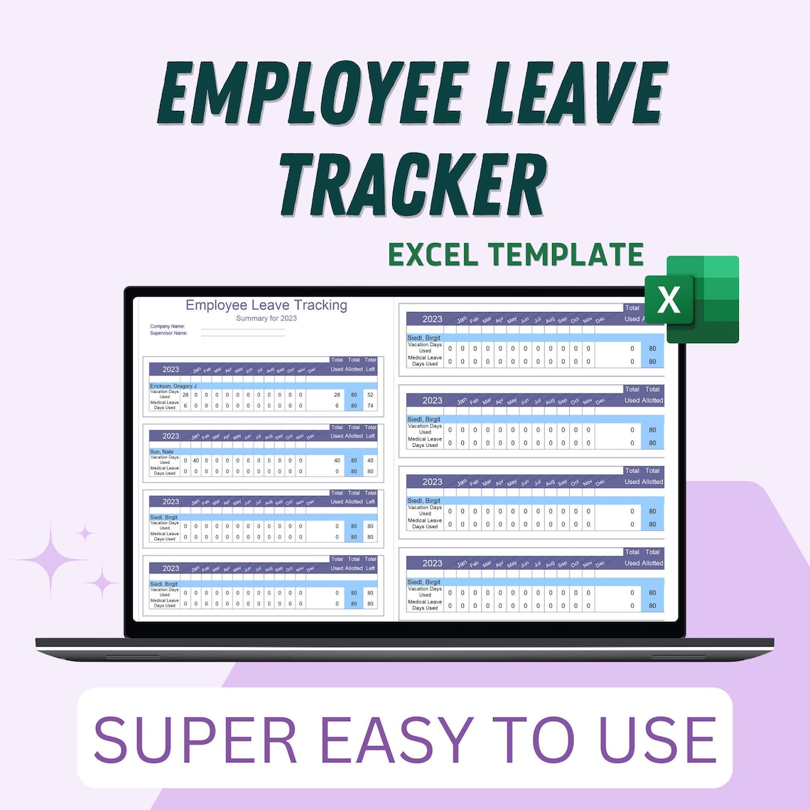 Employee Leave Tracker | Excel Templates | HR Employee Leave Tracking ...