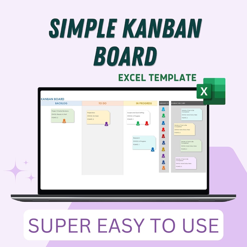 Simple Kanban Board Excel Template | Excel Templates | Project Tasks ...