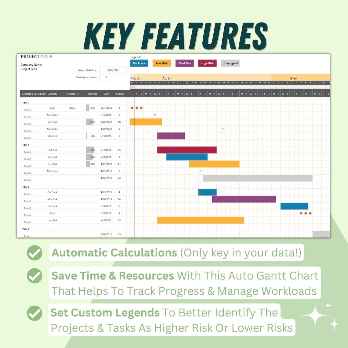 Auto-agile Gantt Chart Dashboard Excel Template | Excel Templates ...