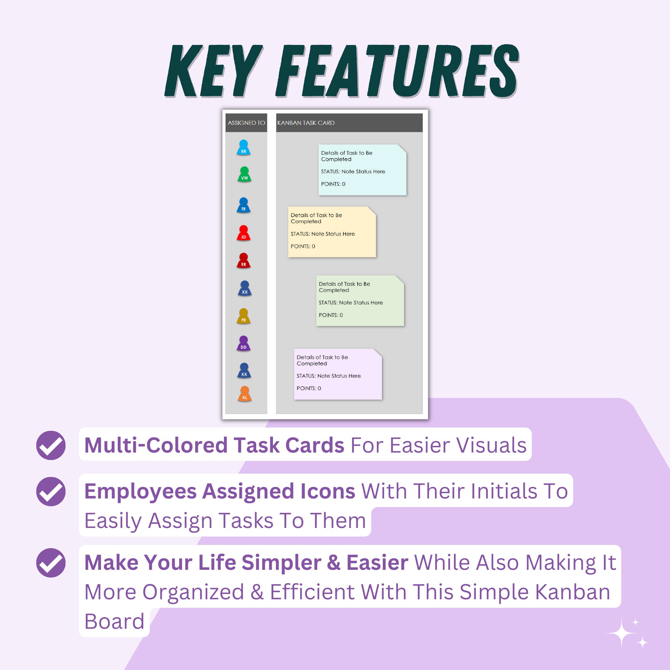 Simple Kanban Board Template | Google Sheets Templates | Project Tasks ...