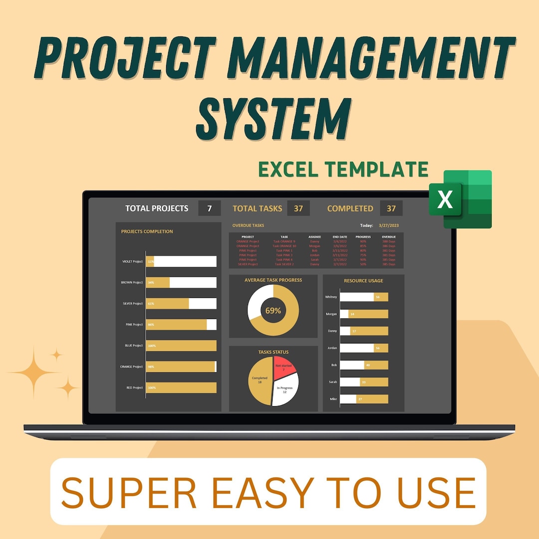 Project Management Dashboard Template | Excel Templates | Project Tasks ...