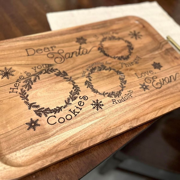 Laser Engraved Santa Tray - Etsy