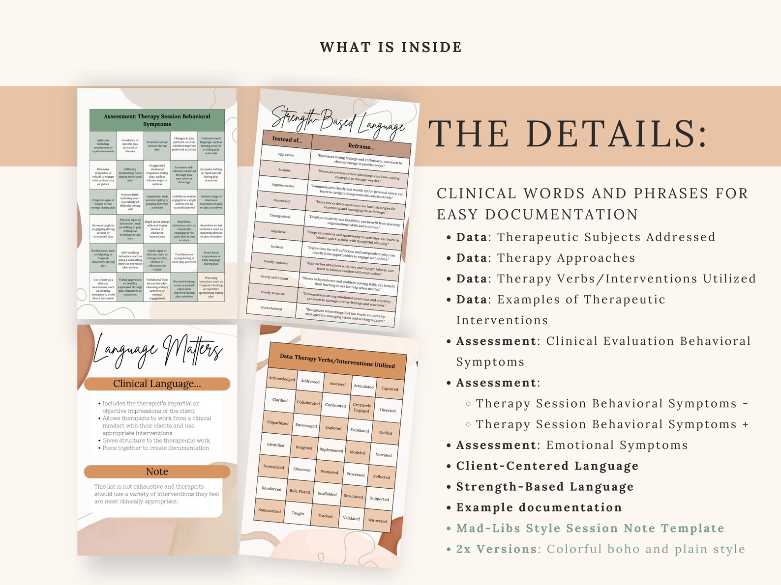 Play Therapy Clinical Language Cheat Sheet: Approaches, Interventions ...