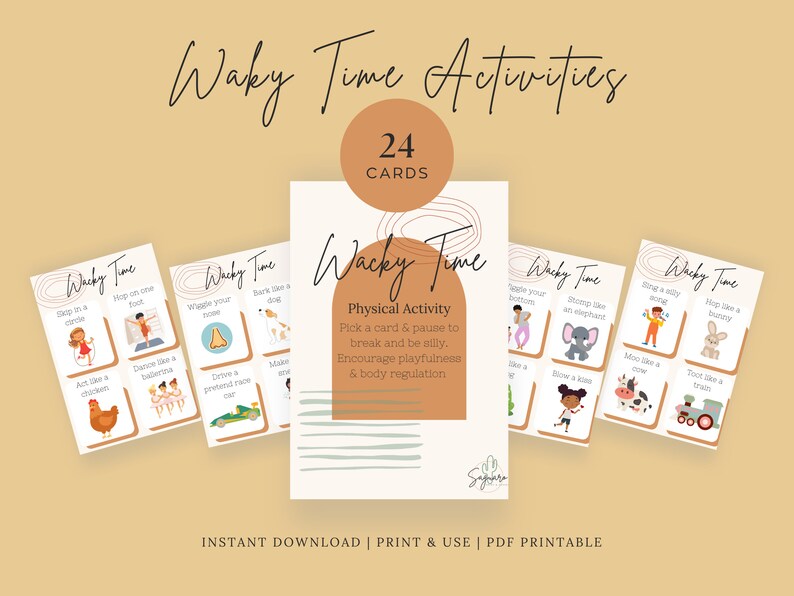 Wacky Time Activity Cards for Kids | Fun Body Regulation & Impulse ...