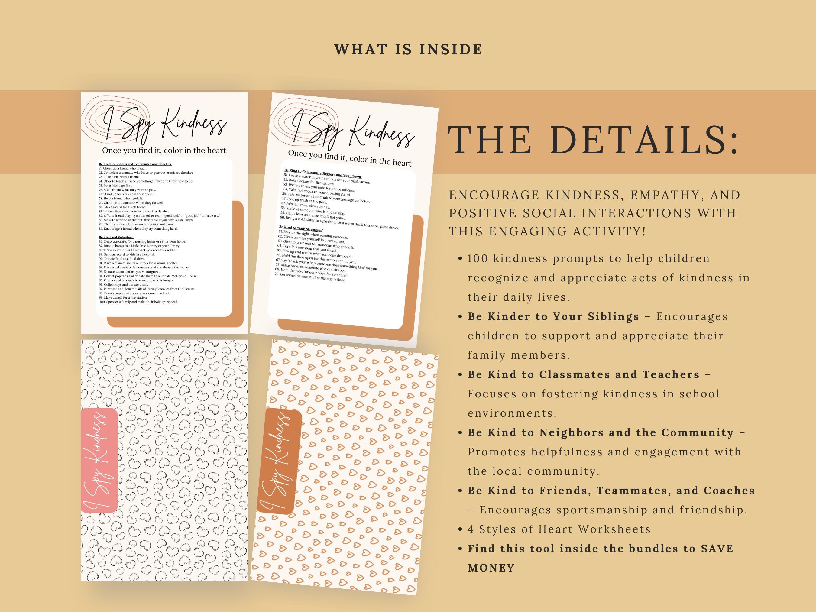 I Spy Kindness Printable: Social Emotional Learning Activity With Acts ...