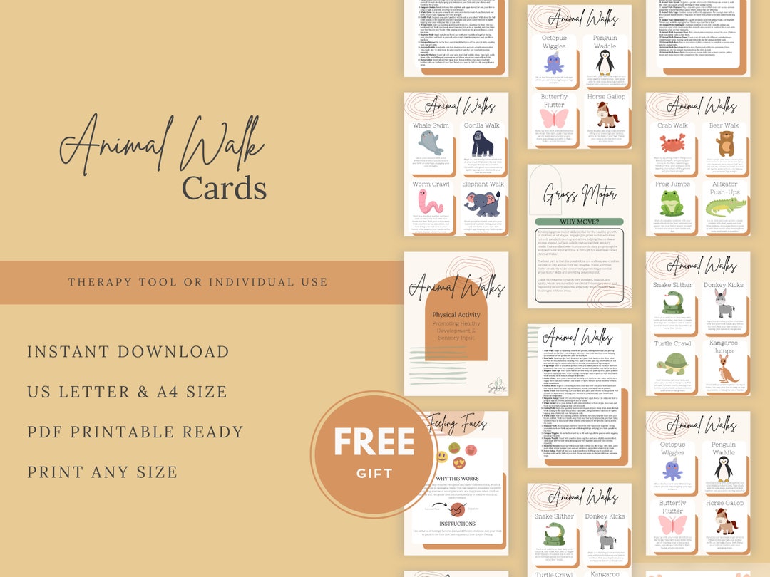 Animal Walks for Therapists and Parents: Activity Cards, Done for You ...