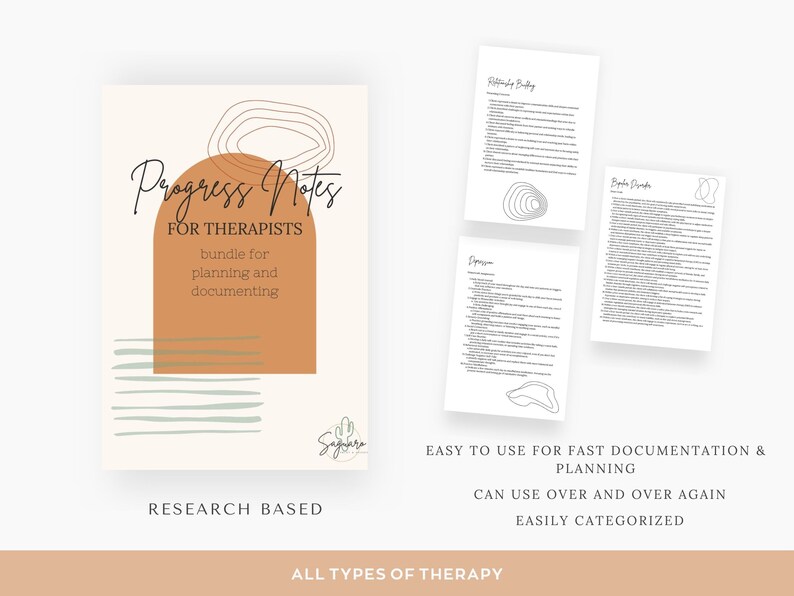 Pink Bundle- Therapy Progress Note Templates: Cheat Sheet Bundle (PDF ...