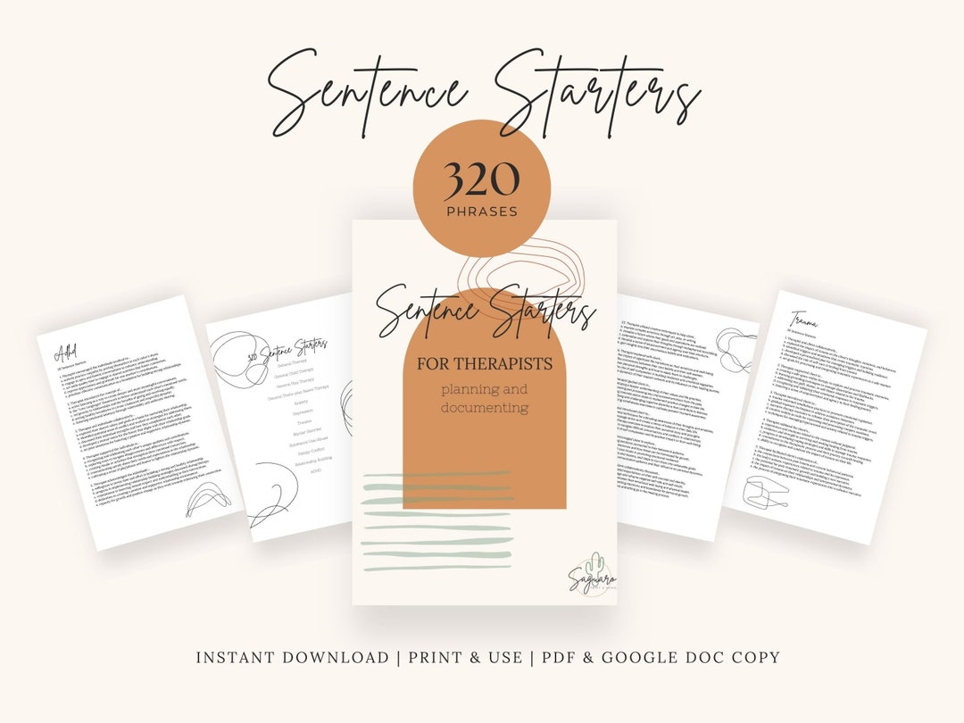 Therapeutic Sentence Starters: Cheat Sheet Template for Meaningful ...