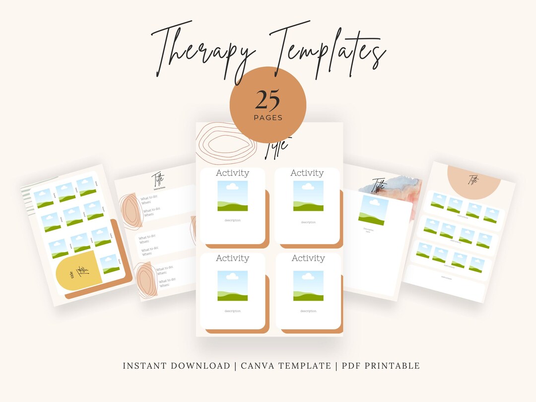Boho Therapy Template | 25-page Canva Workbook | Editable Counseling ...
