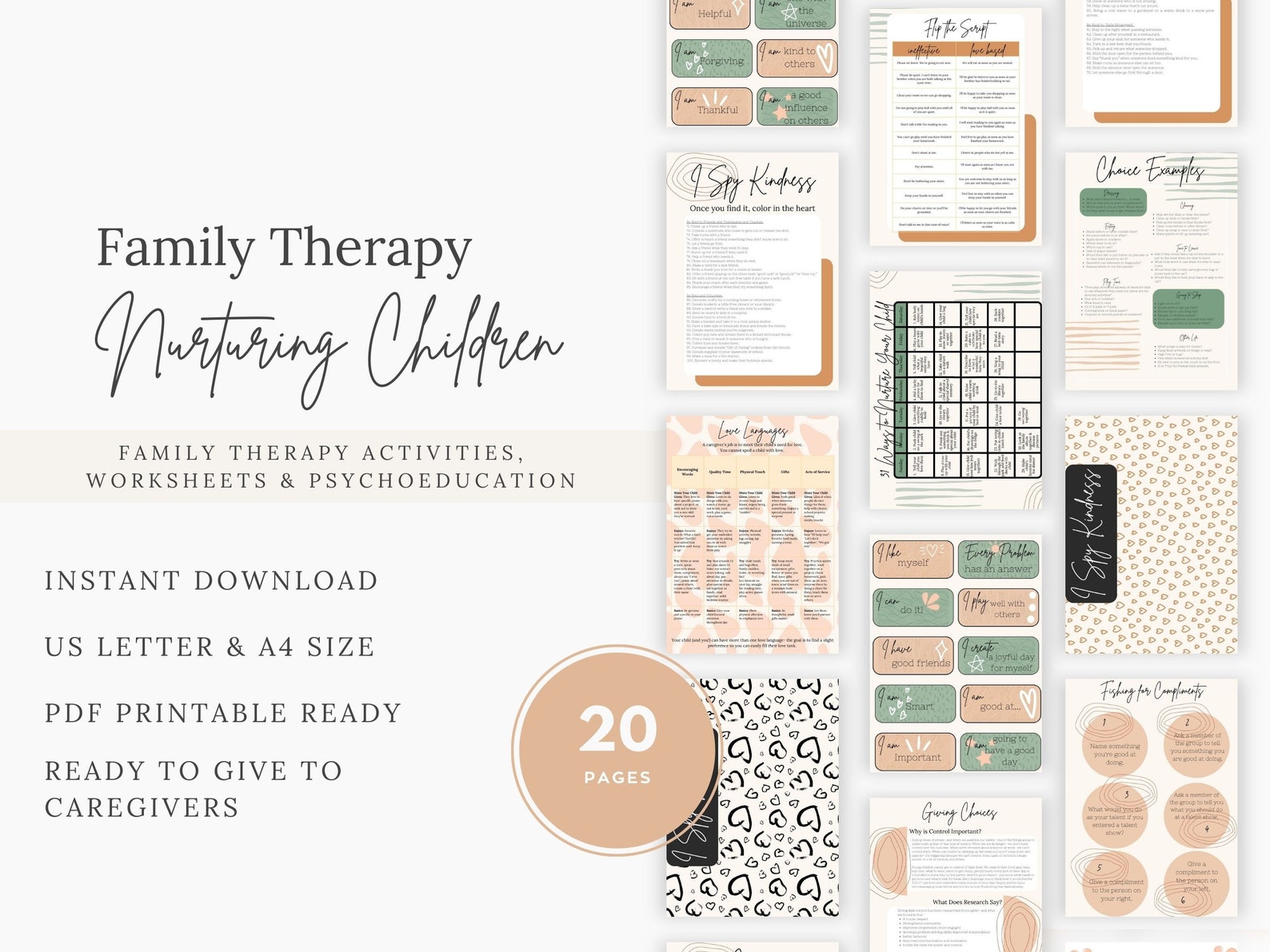 Family Therapy Nurturing Children Bundle for Therapists & Parents ...