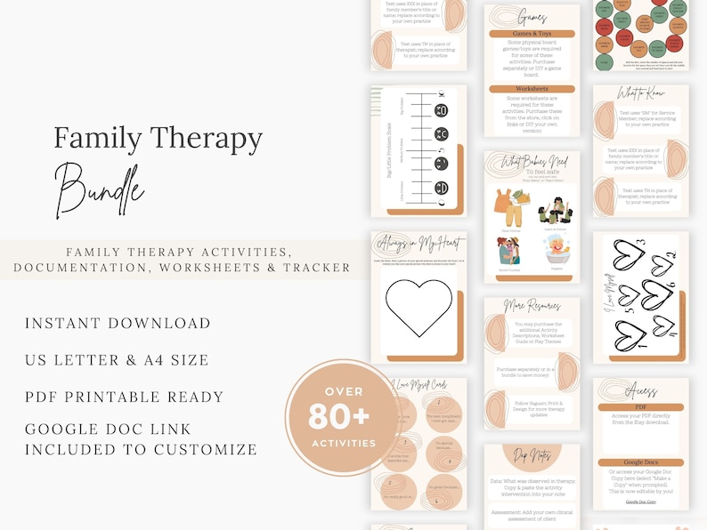 Blue Bundle- Family Therapy Activities Bundle: Worksheets ...