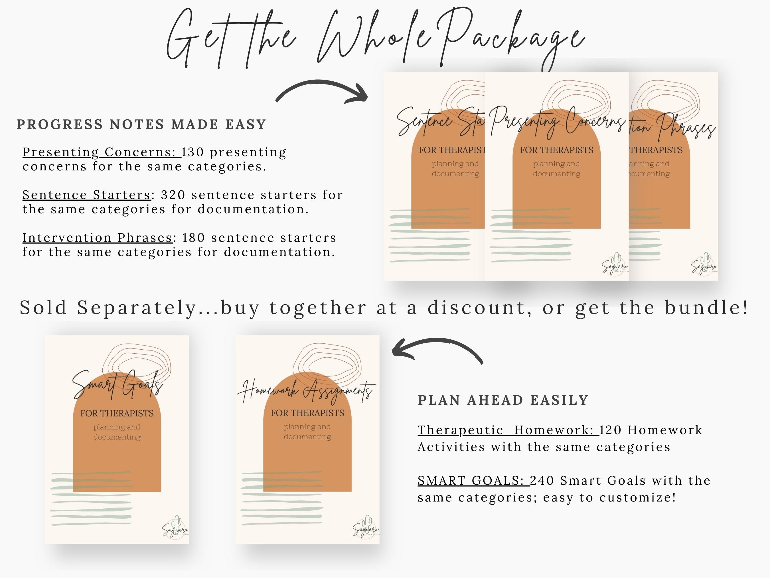 240 SMART Goals for Therapy Progress Notes: Cheat Sheet Template for ...