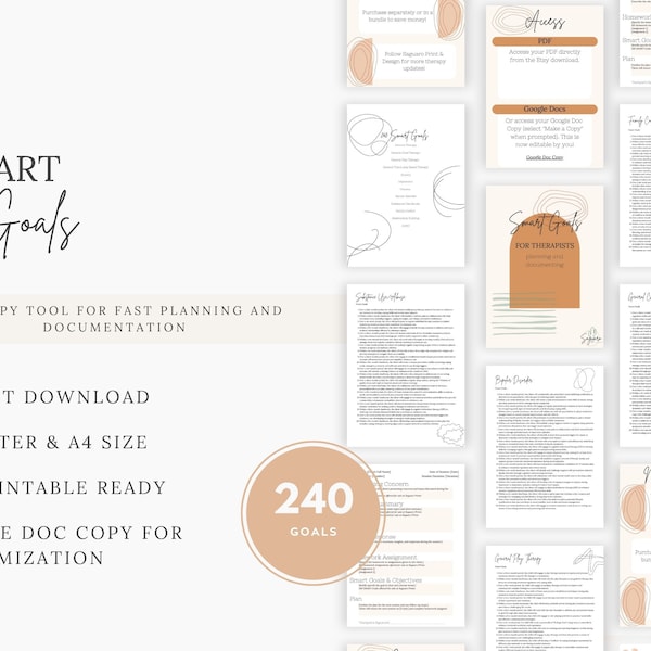Therapy Goals Cheat Sheet - Etsy