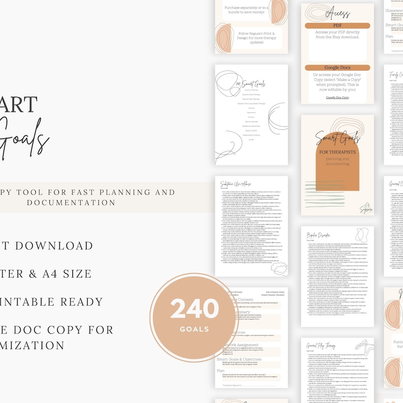 Therapy Goals Cheat Sheet - Etsy