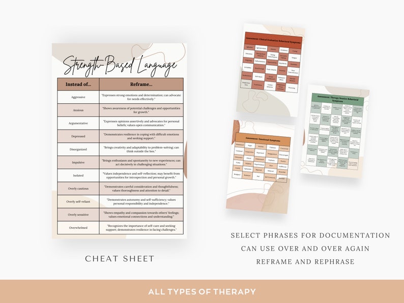 Clinical Language Cheat Sheet: Therapy Approaches, Interventions ...