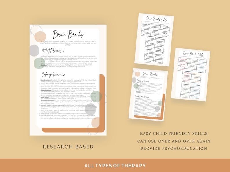 Brain Breaks Activity Cards for Kids Printable Movement, Exercise and ...