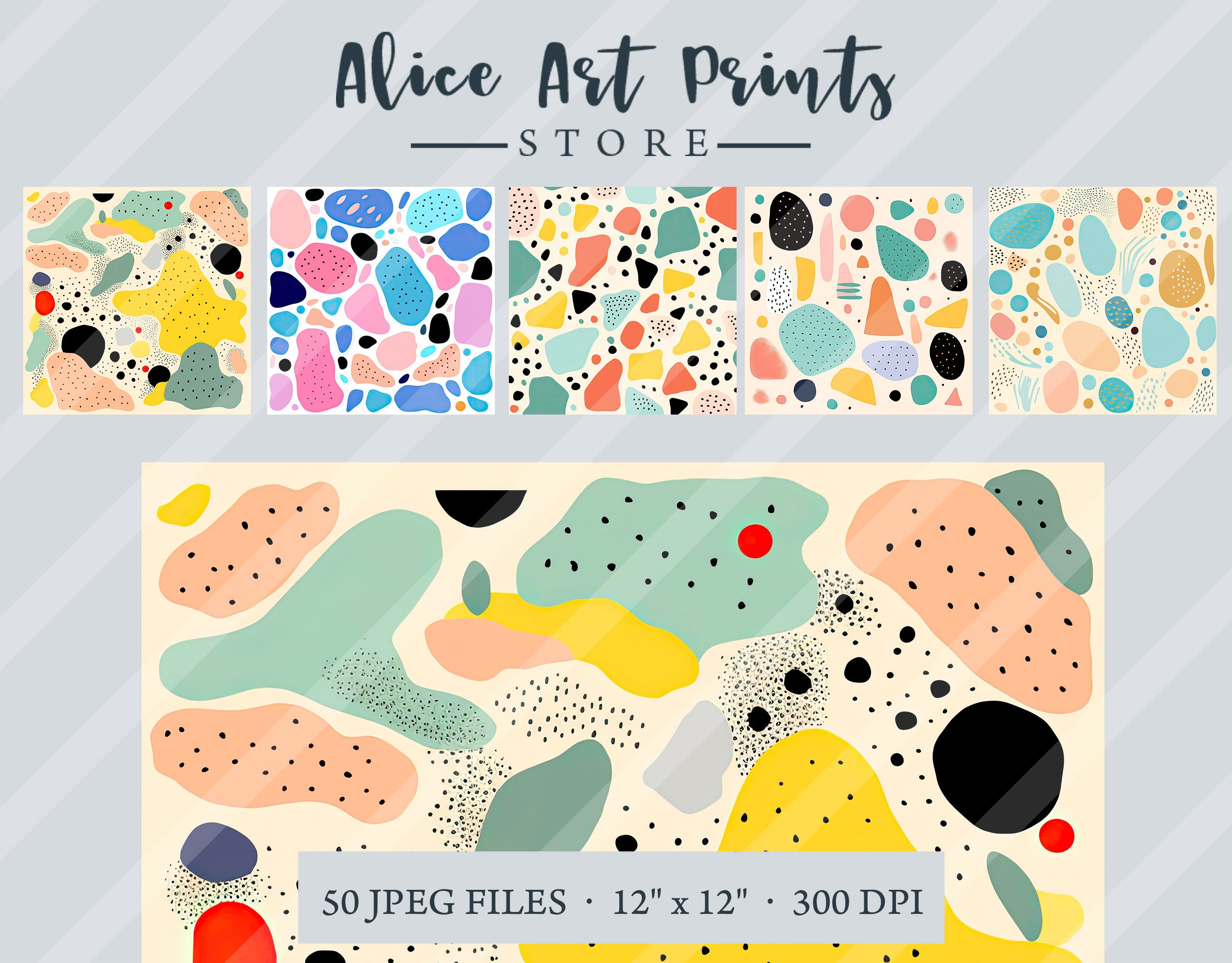 Terrazzo Digital Paper, Stone Digital Paper, Mosaic Background ...