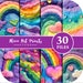 Rainbow Hearts Clouds Digital Paper, Rainbow Felt Art Seamless Pattern ...