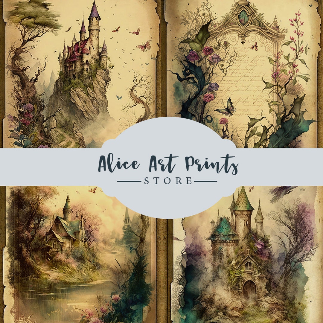 Enchanted Fantasy Fairytale Journal Pages, Junk Journal Kit, Journaling ...