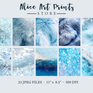 Printable Blue Junk Journal Pages, Blue Textured Background, Digital ...