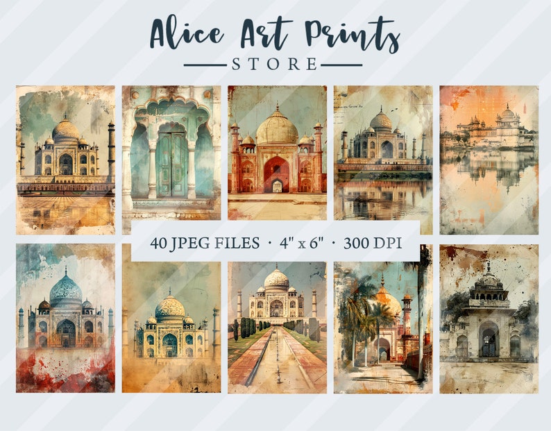 Vintage India Postcards, Indian Scenery Travel Postcard Ephemera, Retro ...