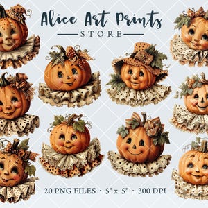 Vintage Halloween Clipart Bundle Whimsical Jack-o-lantern Fussy Cut ...