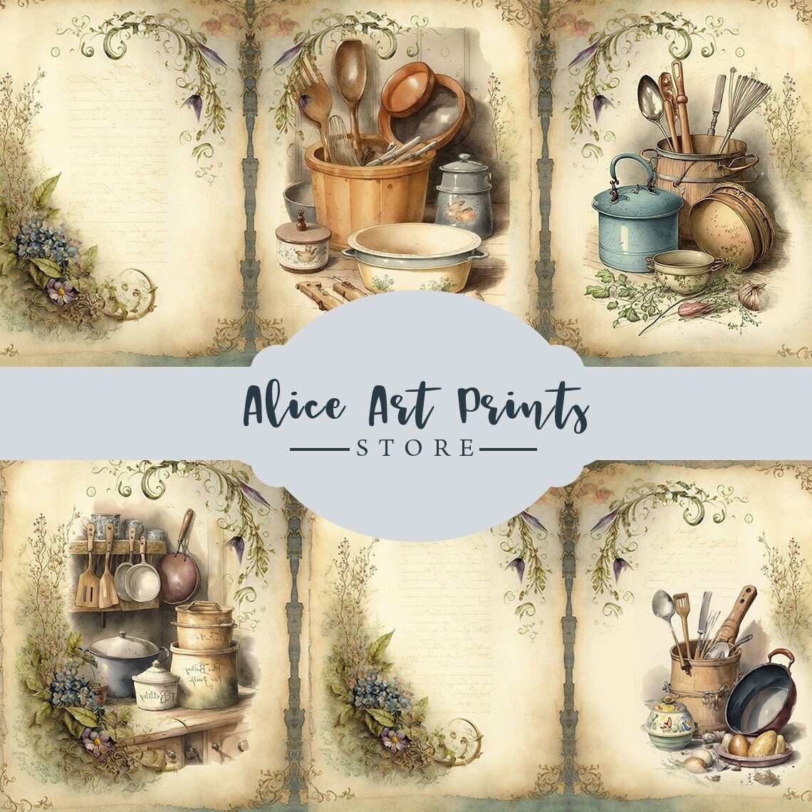 Vintage Baking Journal Pages Junk Journal Kit Journaling - Etsy