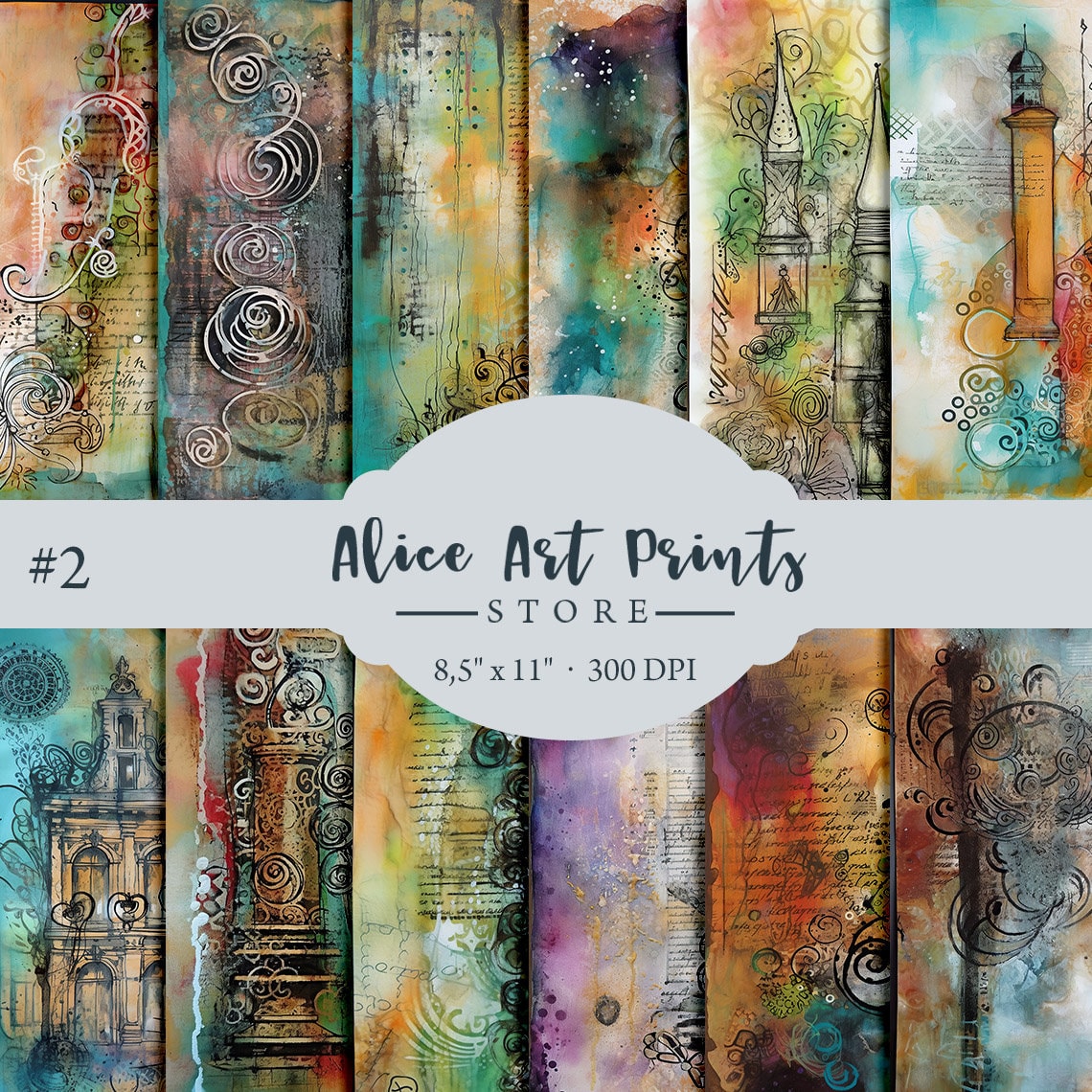 Grunge Journal Papers, Watercolor Journal Pages, Junk Journal Printable ...