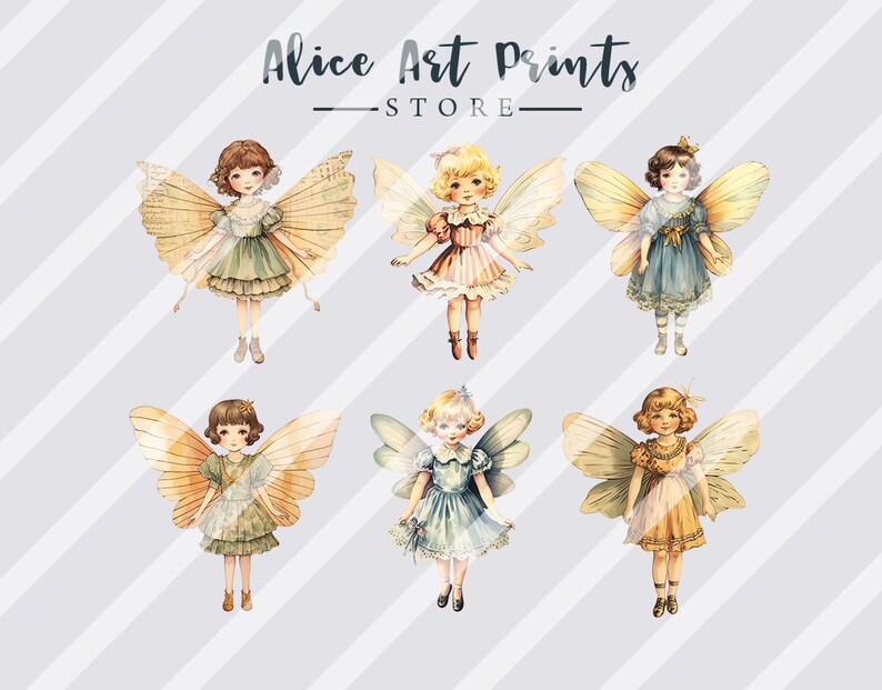 Vintage Fairy Clipart Cute Fairy Garden Clipart Magical - Etsy