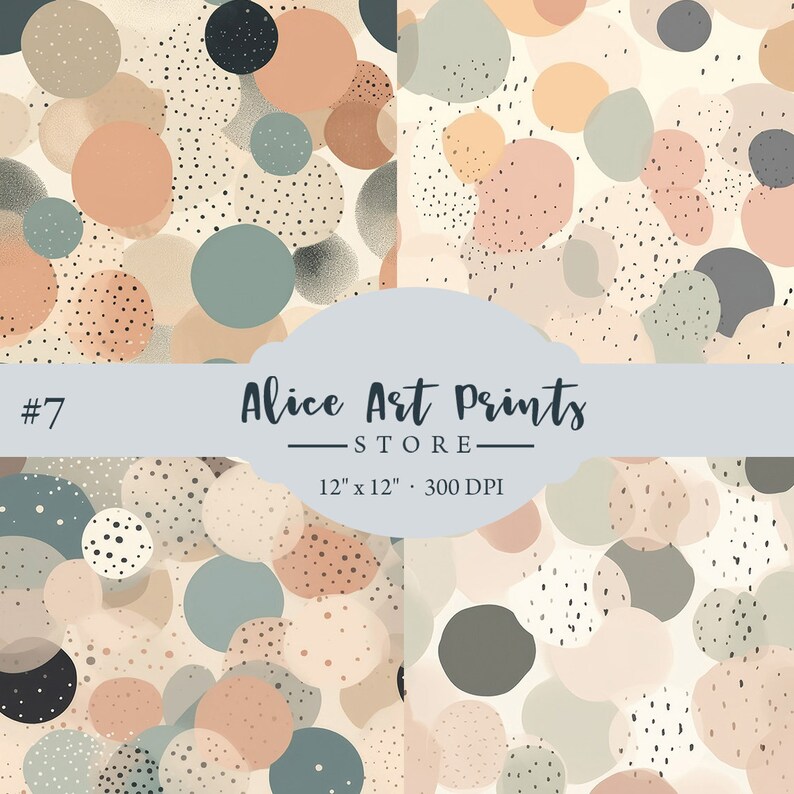 Watercolor Boho Polka Dot Digital Paper Colorful Boho - Etsy
