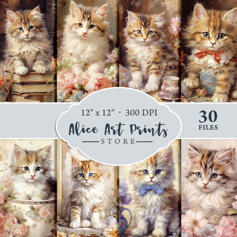 Decoupage Cat - Etsy