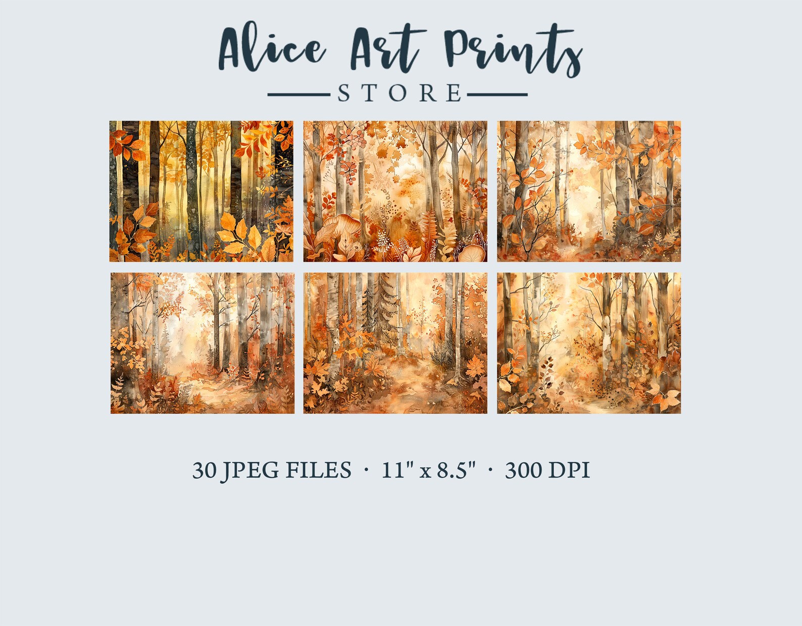 Watercolor Autumn Forest Junk Journal Pages, Autumn Printable ...