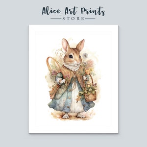 Peter Rabbit Watercolor Prints Set of 3, Nursery Art, Kids Room Decor ...