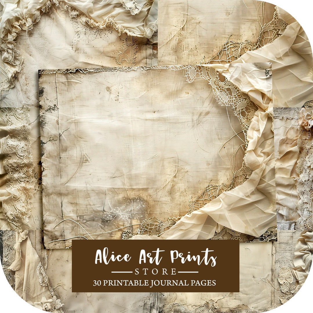 Tattered Lace Backgrounds #2, White Dark & Grungy Lace Junk Journal ...
